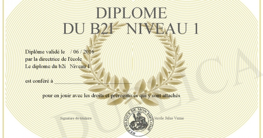 diplome du b2i Niveau 1
