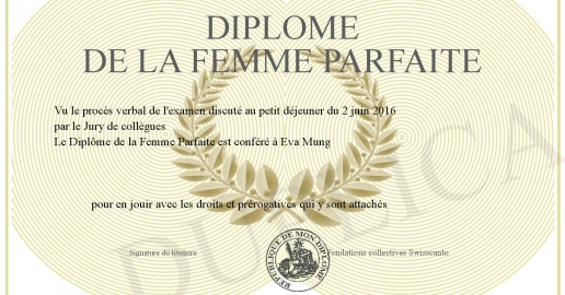 Diplome de la femme parfaite