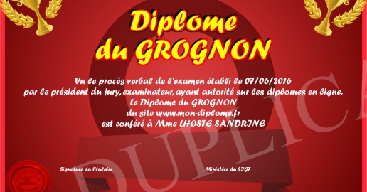 Diplome du GROGNON