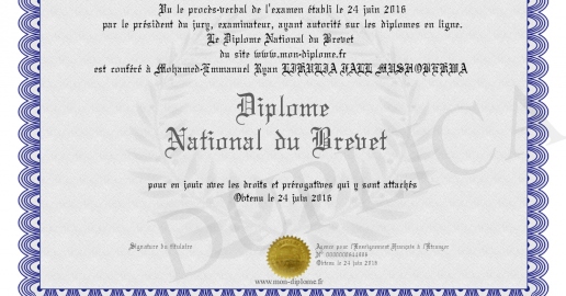 Diplome National du Brevet