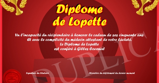 Diplome de Lopette