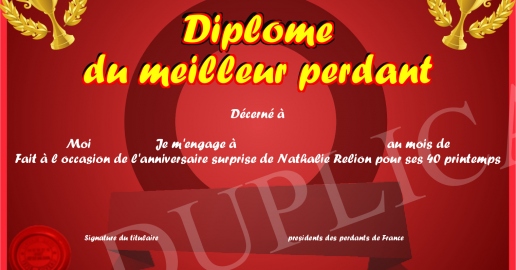 Diplome du meilleur perdant