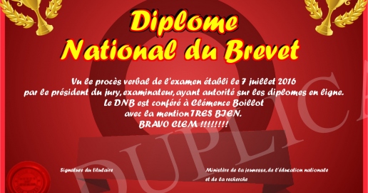 Diplome National du Brevet