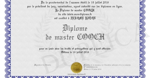 Diplome de master COOCH