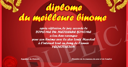 diplome du meilleure binome