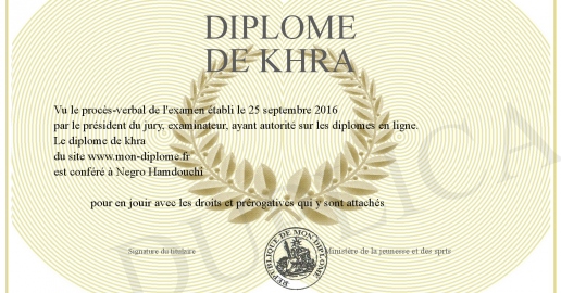 diplome de khra
