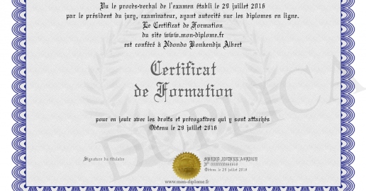 Certificat de Formation