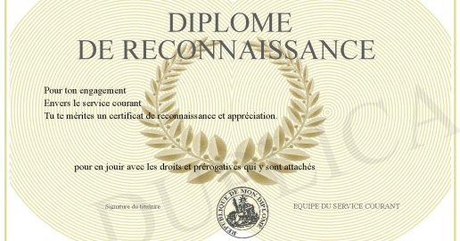 DIPLOME DE RECONNAISSANCE