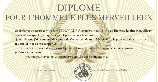 diplome pour l homme le plus merveilleux