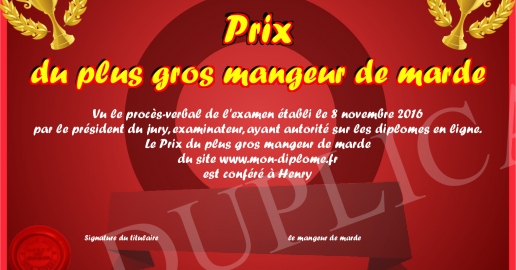 Prix du plus gros mangeur de marde