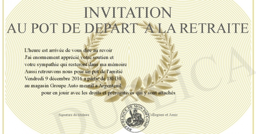 INVITATION AU POT DE DEPART A LA RETRAITE