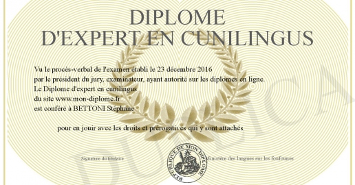 Diplome d expert en cunilingus