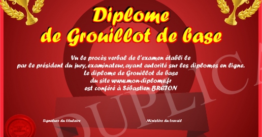 Diplome de Grouillot de base