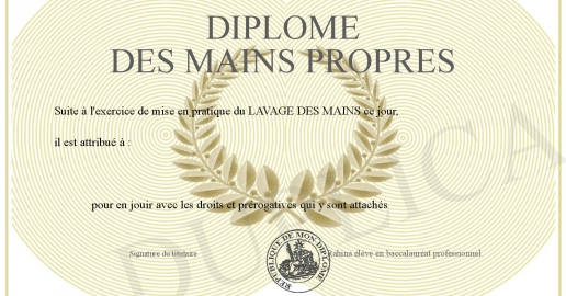 Diplome des mains propres