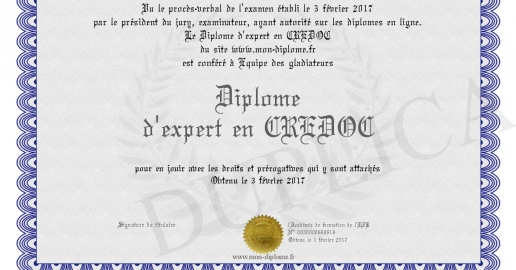 Diplome d expert en CREDOC