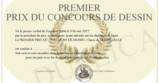 PREMIER PRIX DU CONCOURS DE DESSIN