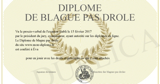 Diplome de blague pas drole