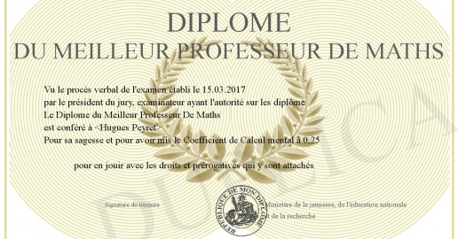 Diplome du Meilleur Professeur De Maths