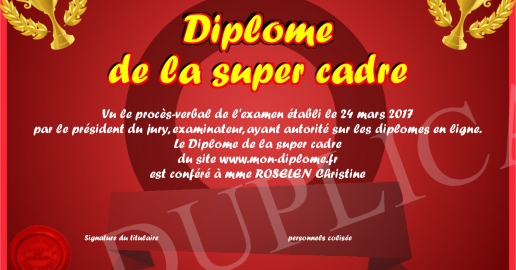 Diplome de la super cadre