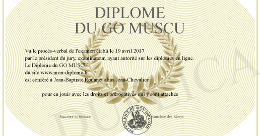 Diplome du GO MUSCU