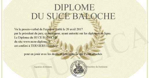 Diplome du SUCE BALOCHE