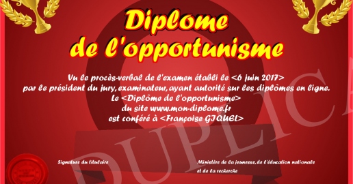 Diplome de l opportunisme