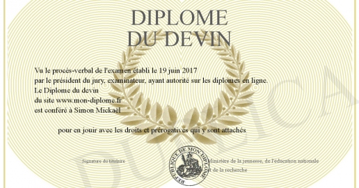 Diplome du devin