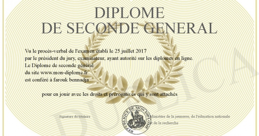 Diplome de seconde general