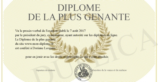 Diplome de la plus genante
