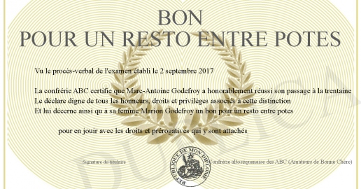Bon pour un resto entre potes