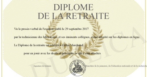 Diplome de la retraite