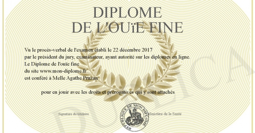 Diplome de l ouie fine
