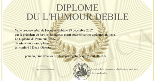 Diplome du l humour debile
