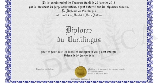 Diplome du Cunilingus