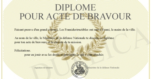 Diplome pour acte de bravour