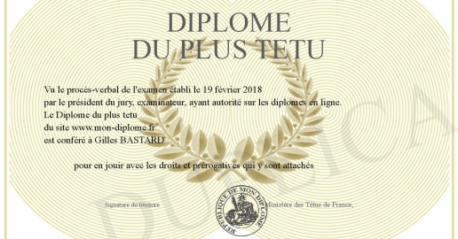Diplome du plus tetu