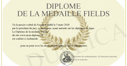 Diplome de la medaille Fields