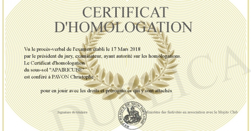 Certificat d homologation
