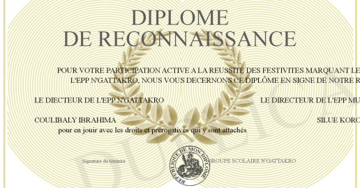 Diplome de reconnaissance