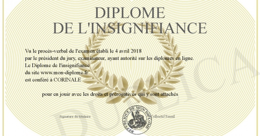 Diplome de l insignifiance