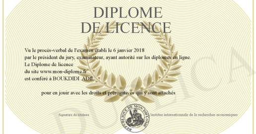 Diplome de licence