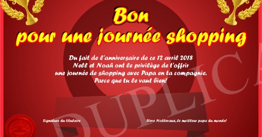 Bon pour une journee shopping