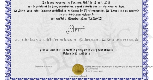 Merci pour votre immense contribution en faveur de l Environnement. La ...