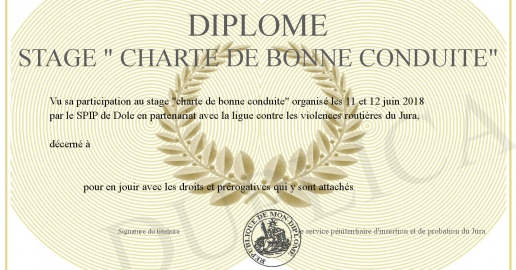 DIPLOME stage - charte de bonne conduite-