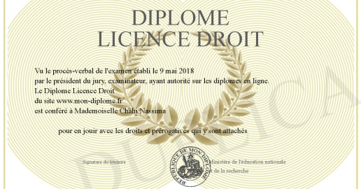 Diplome Licence Droit