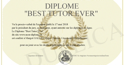 Diplome -Best Tutor Ever-