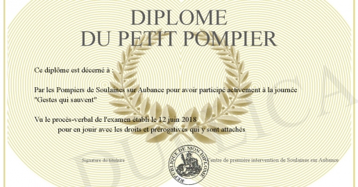 Diplome du petit pompier