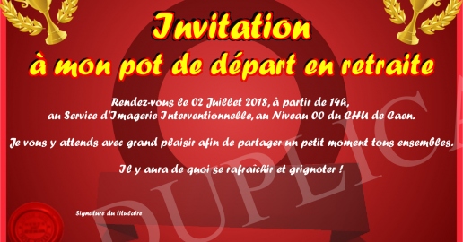 Invitation a mon pot de depart en retraite