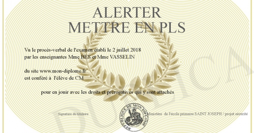 Alerter Mettre en PLS