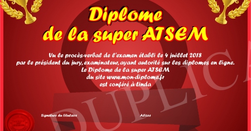 Diplome de la super ATSEM